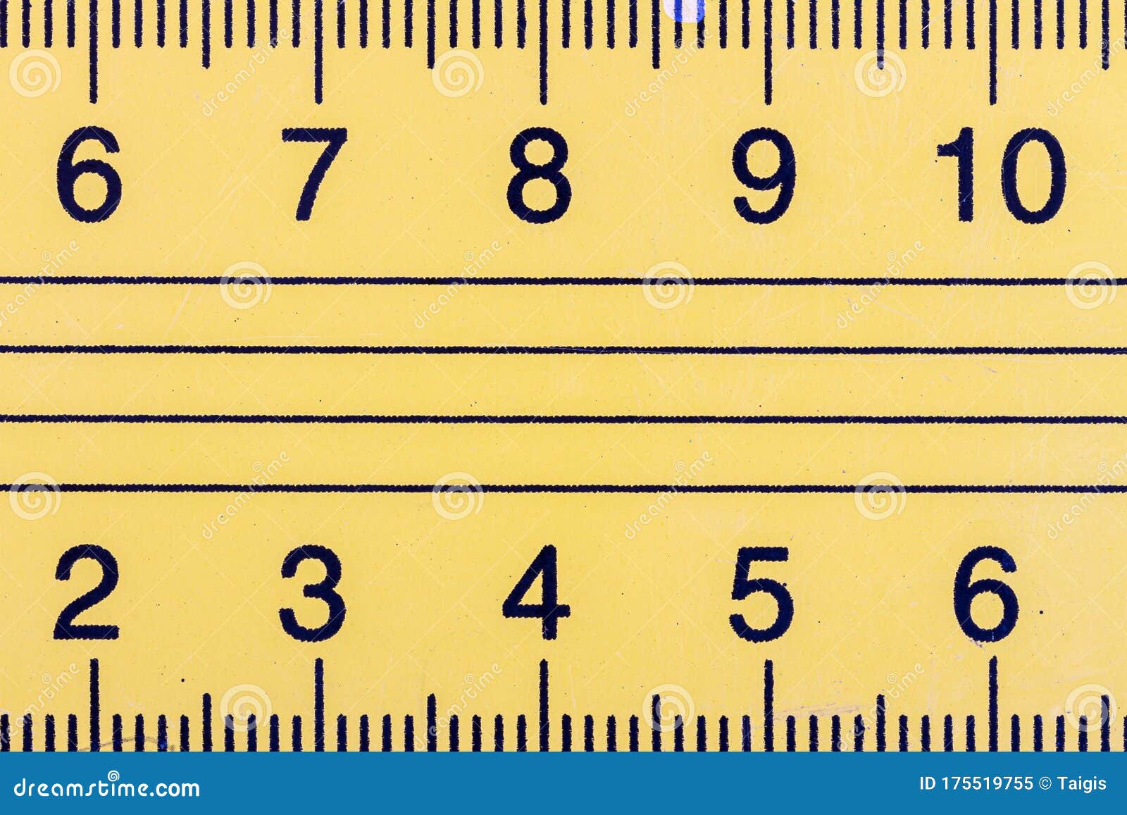 Yellow Metal Ruler Close Up Stock Image - Image of accuracy, learning ...