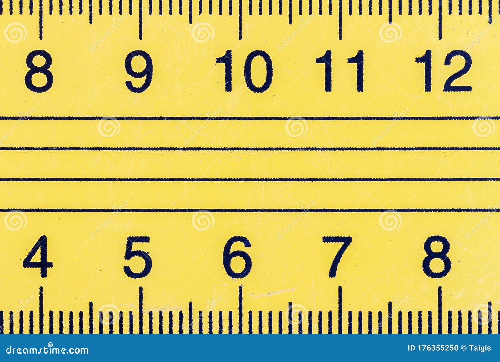 Yellow Metal Ruler Close Up Stock Photo - Image of mathematics ...