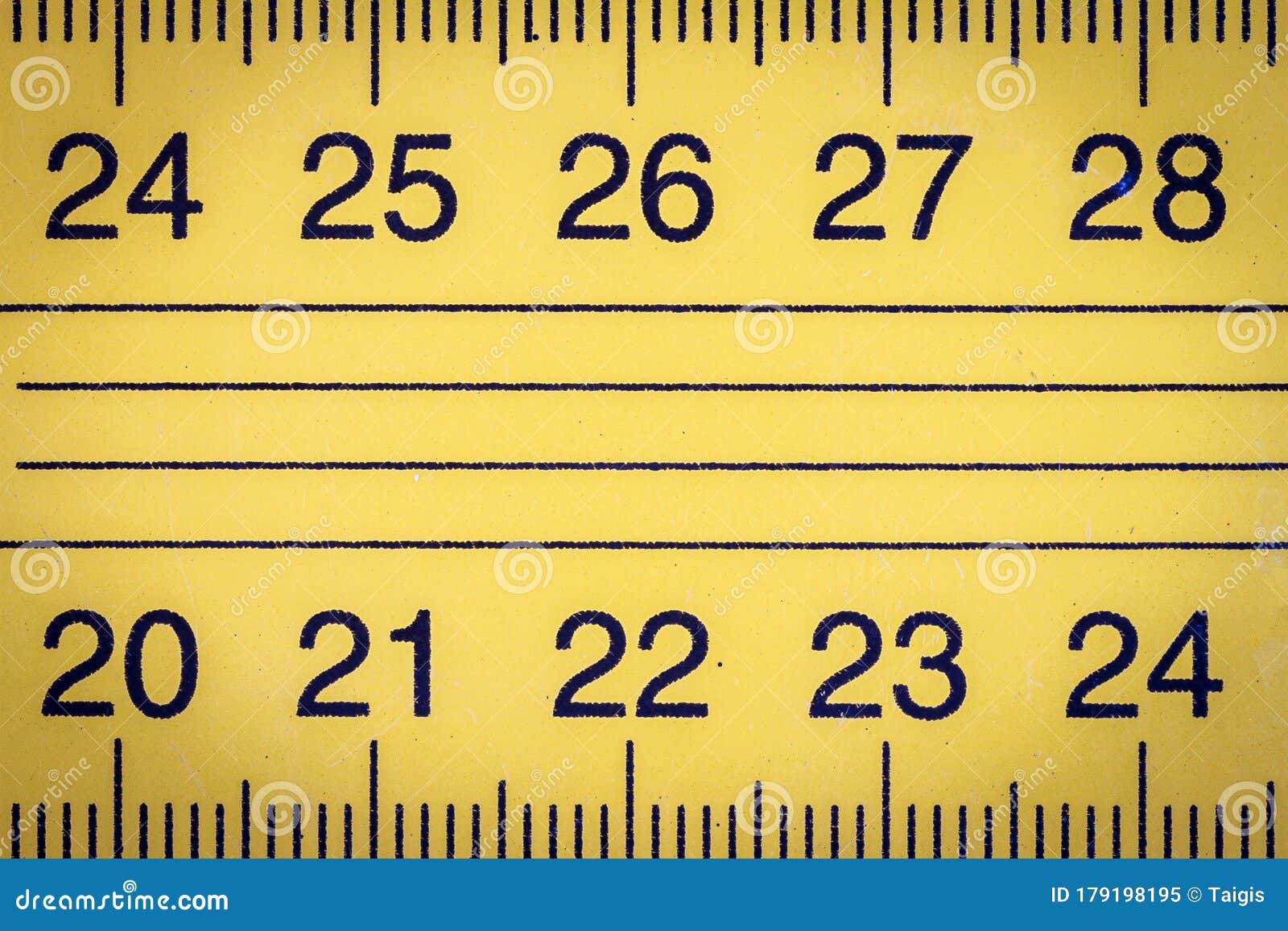 Yellow Metal Ruler Close Up Stock Image - Image of closeup, instrument ...