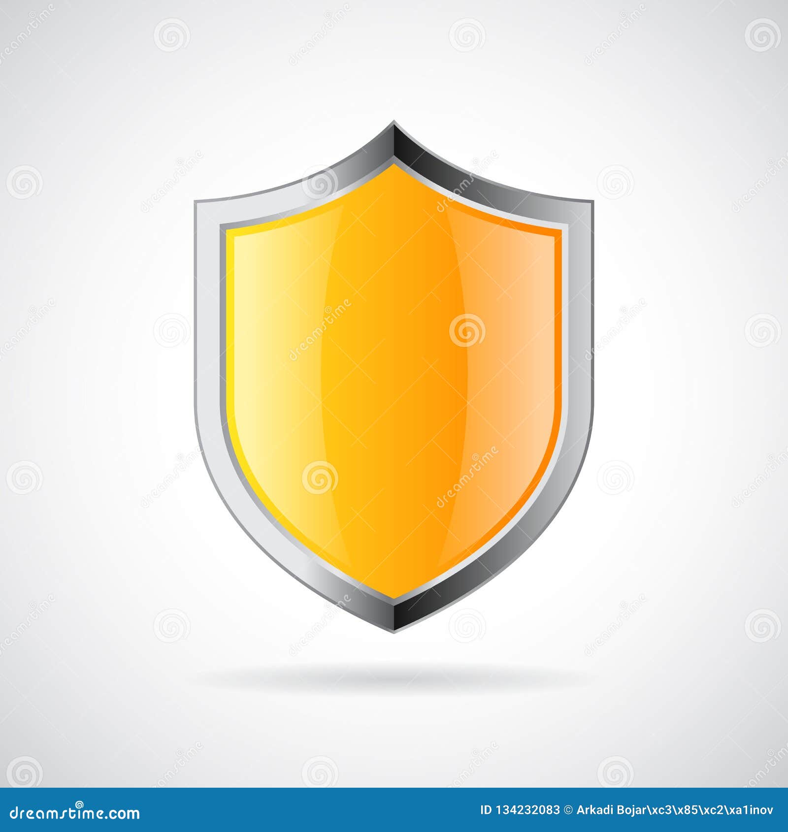 Yellow shield icon stock vector. Illustration of label - 134232083