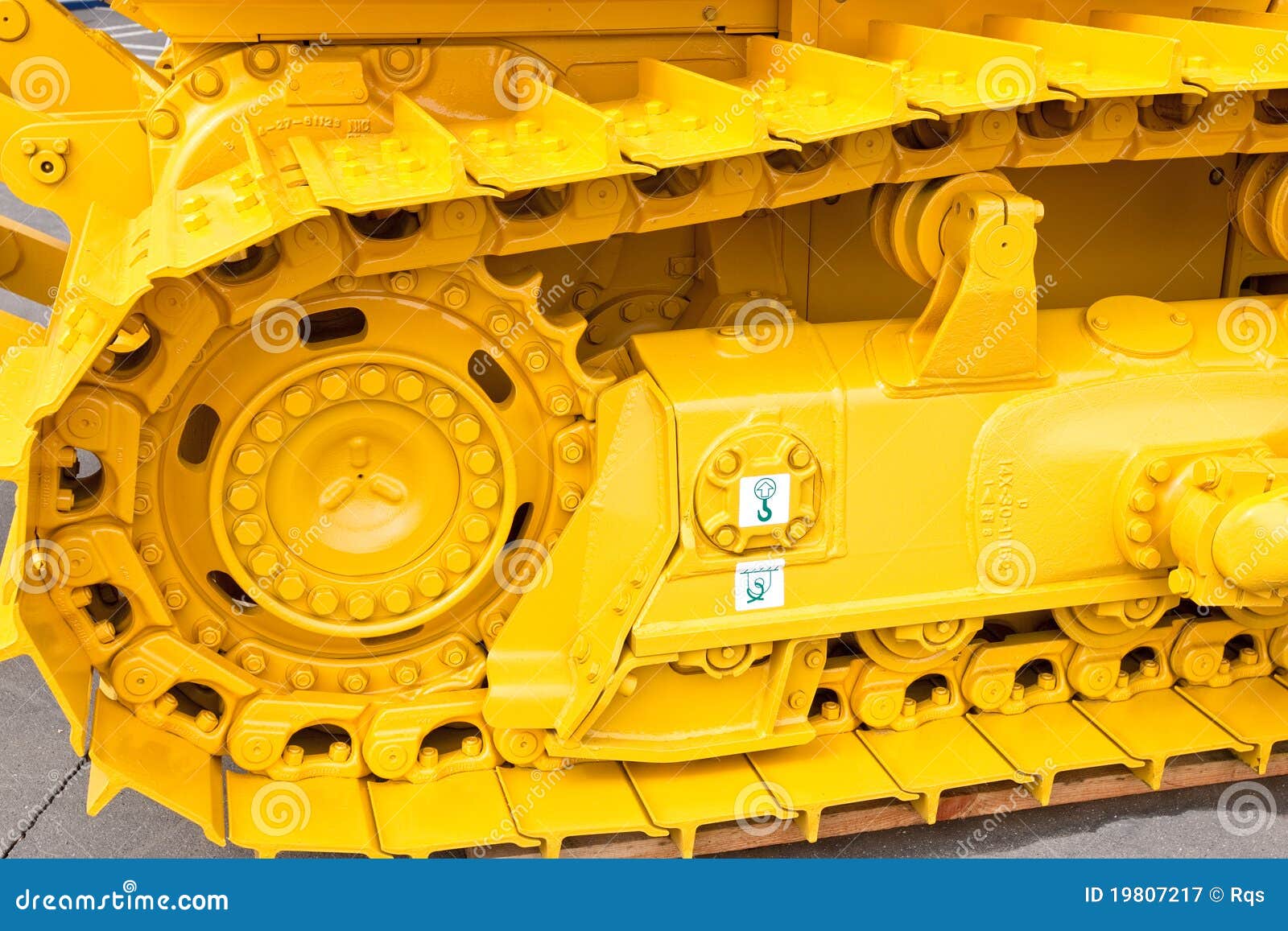 Yellow Metall Caterpillar Band Stock Image - Image of track ...