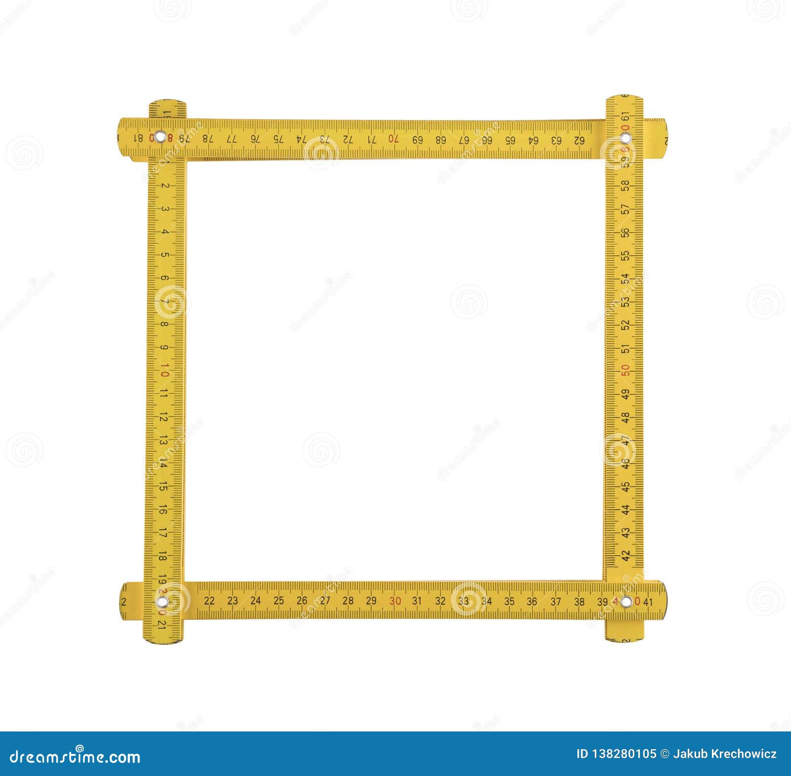 Yellow Meter Ruler Frame on White Background Stock Image - Image of ...
