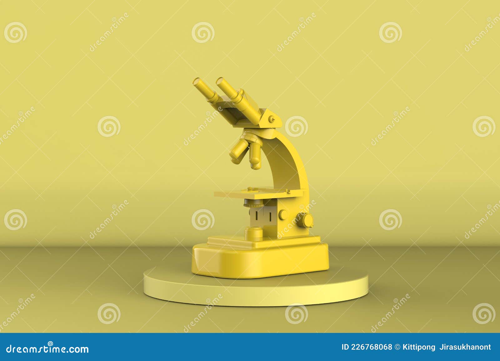 Yellow Microscope on Yellow Background Stock Illustration ...
