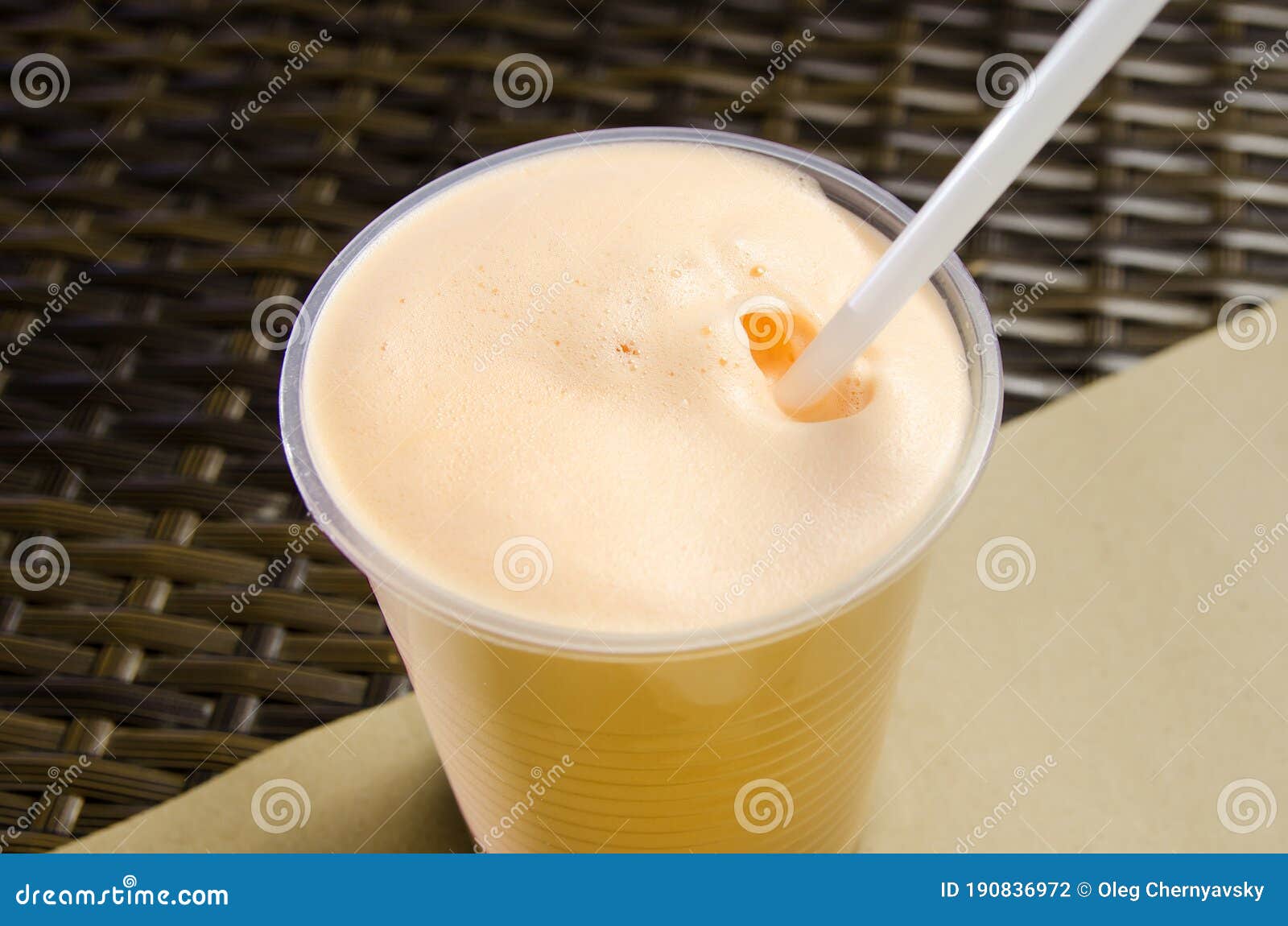 Yellow Milkshake with Juice in a Transparent Glass Stock Photo - Image ...
