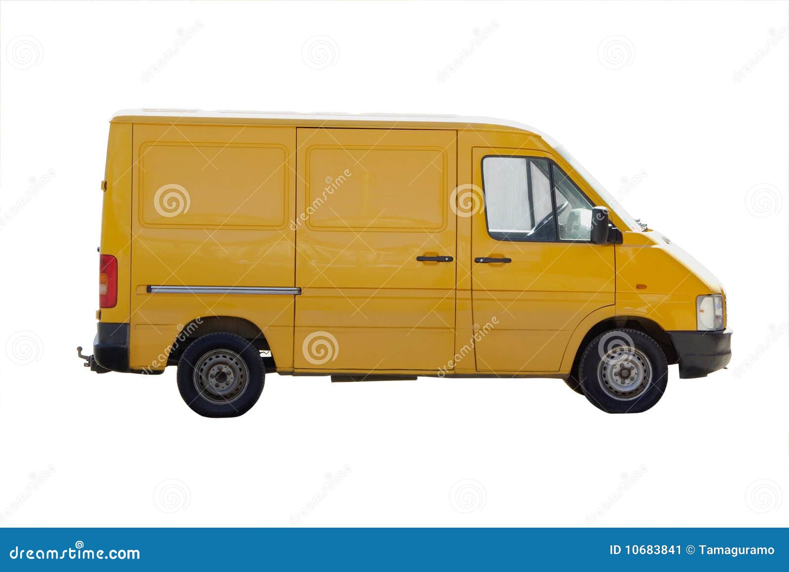 Yellow mini bus isolated stock image. Image of motor - 10683841