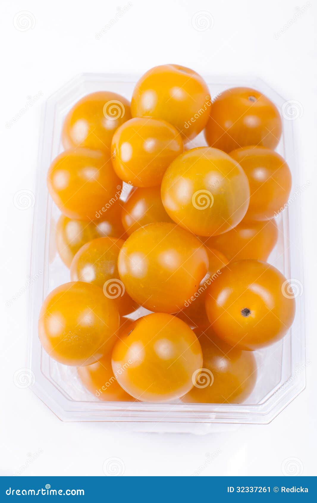 Yellow Mini Tomatoes in Packaging Stock Image - Image of market ...