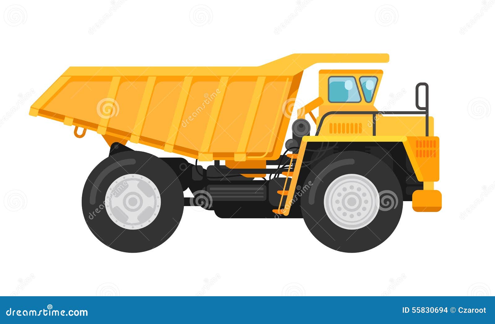Yellow Mining Dump Truck Tipper Illustration Stock Vector ...