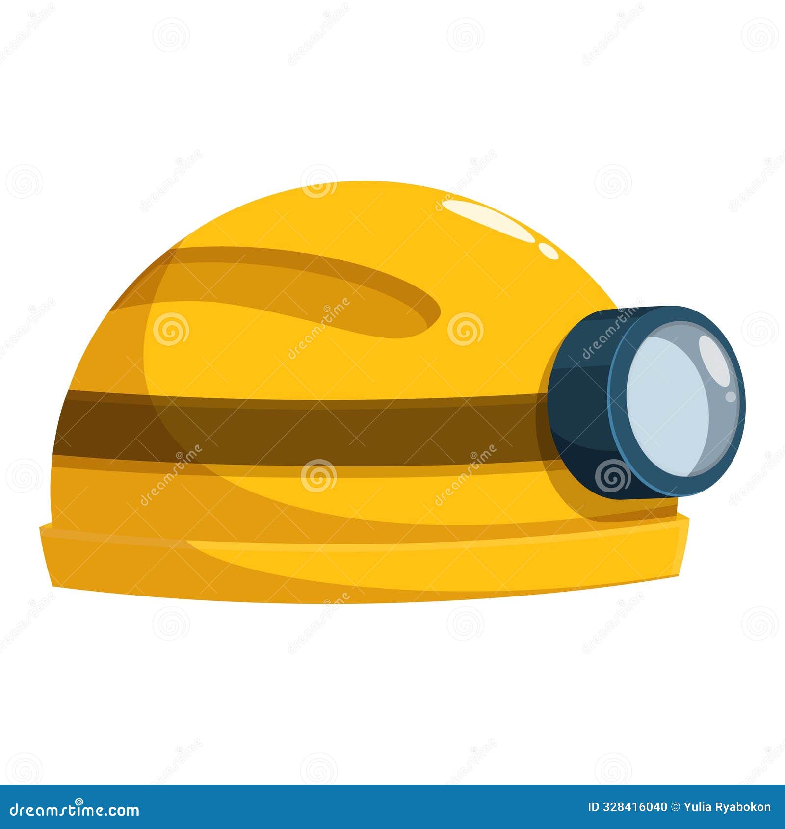 Yellow Mining Helmet Providing Illumination for Underground Work Stock ...