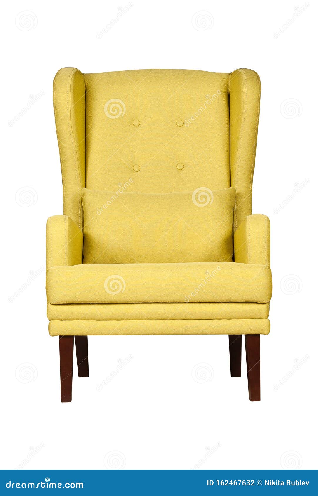 Yellow Modern Chair Isolated on White Background Stock Photo - Image of ...