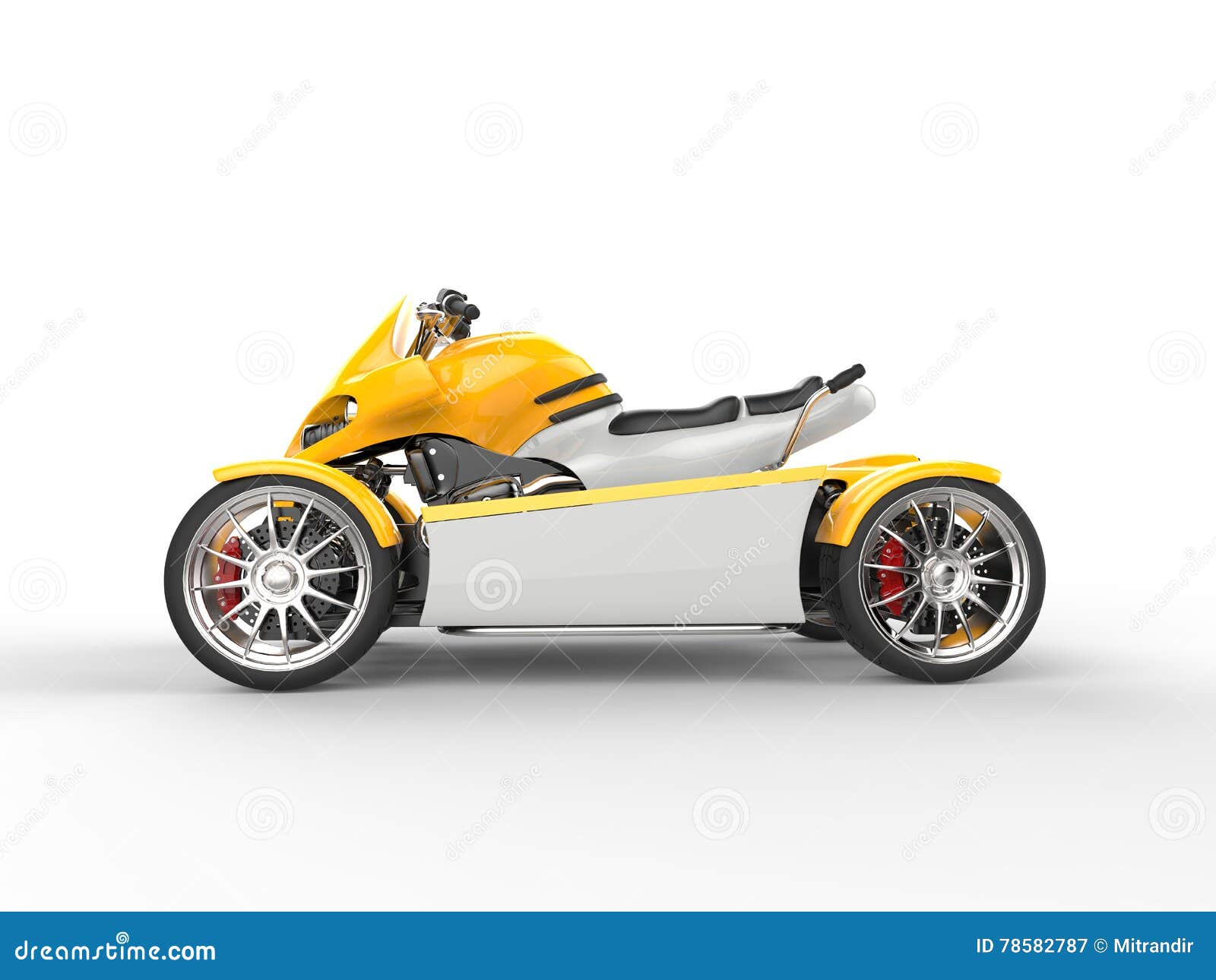 Yellow And Red Quad Bikes - Top Side View Stock Photography ...