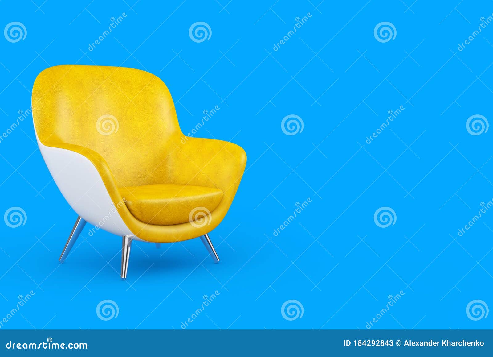 Yellow Modern Leather Oval Shape Relax Chair. 3d Rendering Stock ...