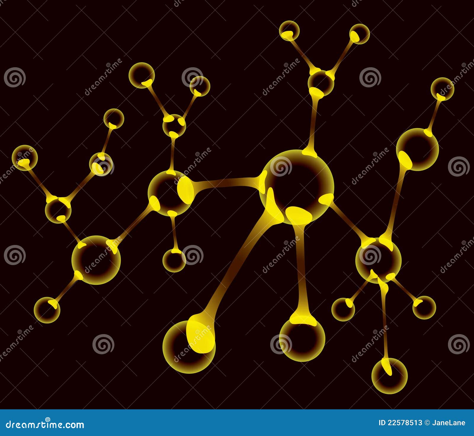 Yellow molecule stock vector. Illustration of abstract - 22578513