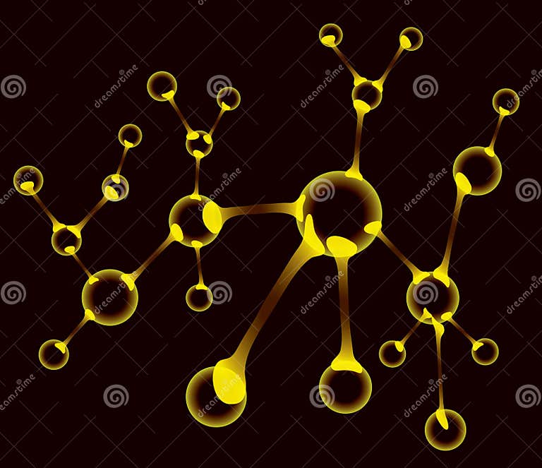 Yellow molecule stock vector. Illustration of abstract - 22578513