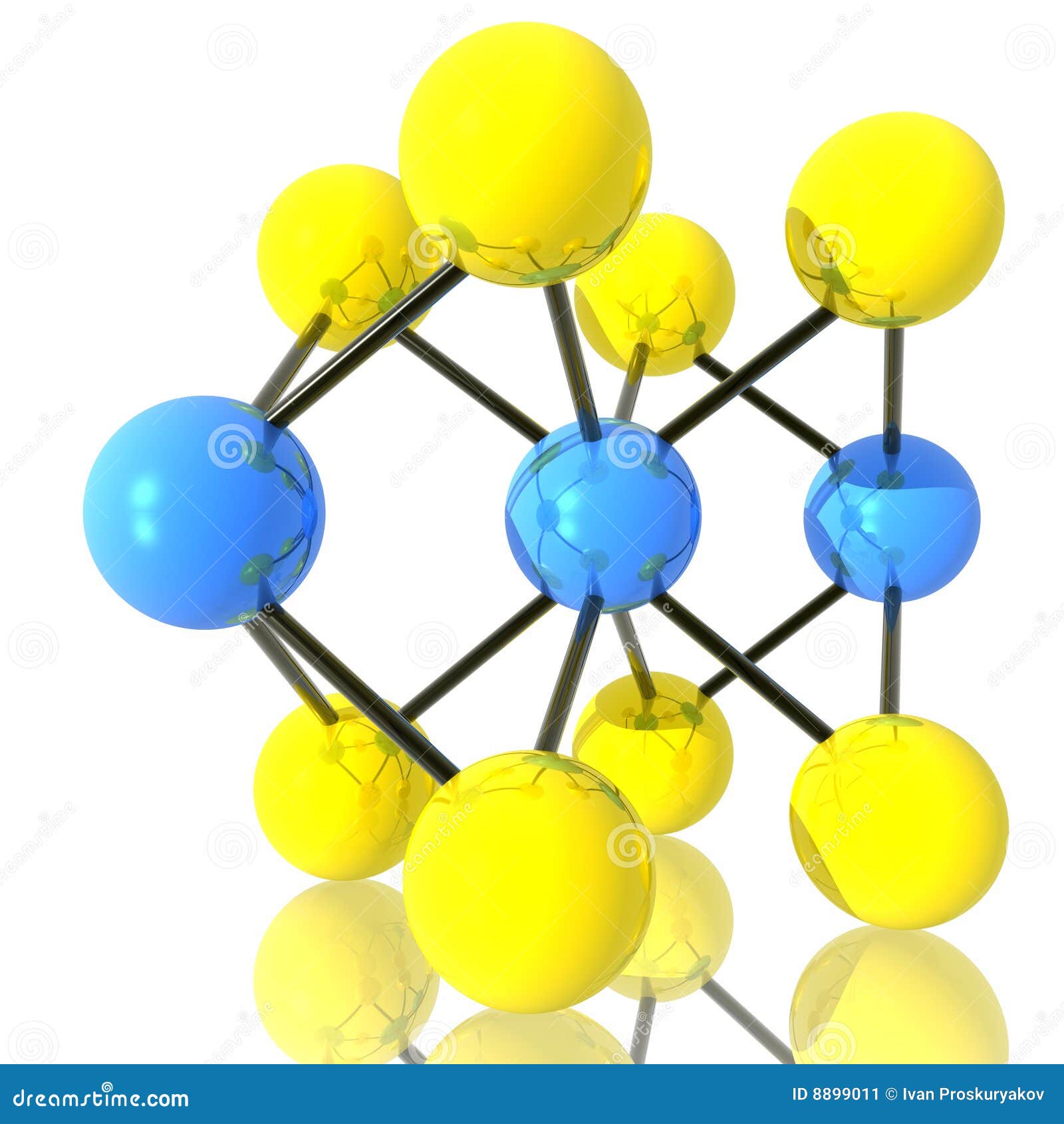 Yellow molecule stock illustration. Illustration of science - 8899011