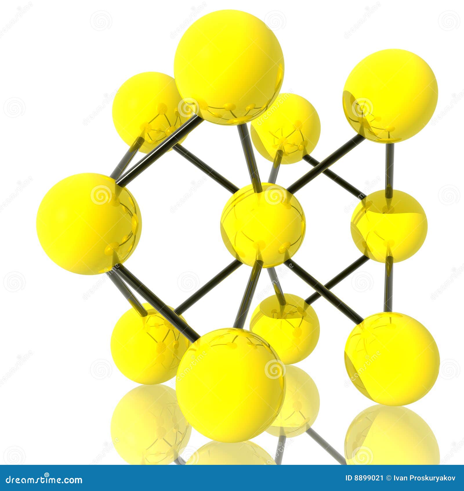 Yellow molecule stock illustration. Illustration of graphic - 8899021