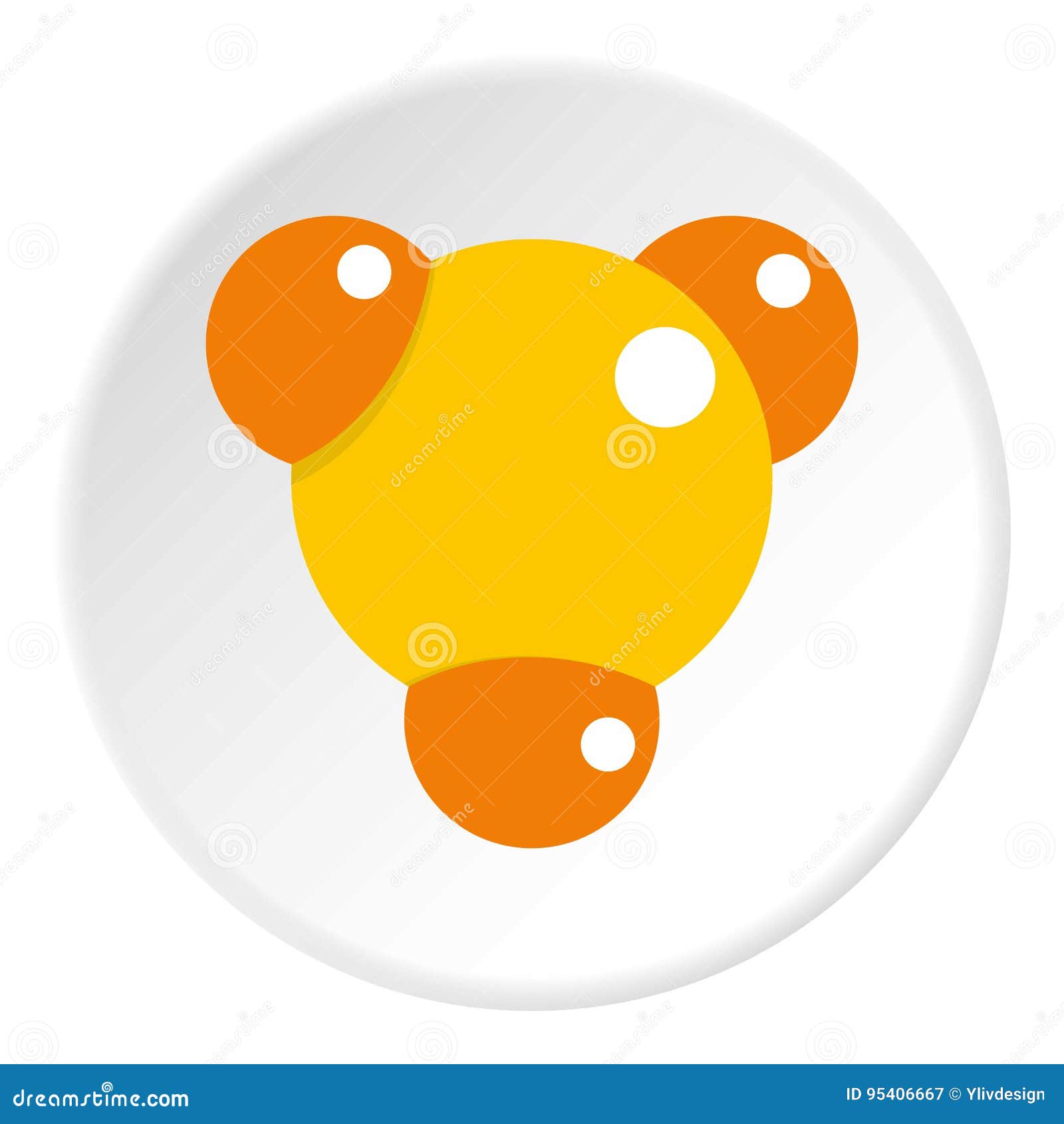 Yellow Molecule Icon Circle Stock Vector - Illustration of microbiology ...