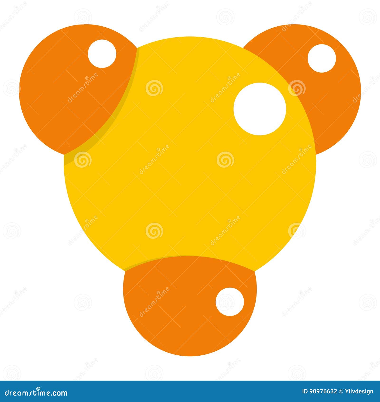 Yellow Molecule, Bacterium, Virus Cartoon Model. Cartoon Icon. Flat ...