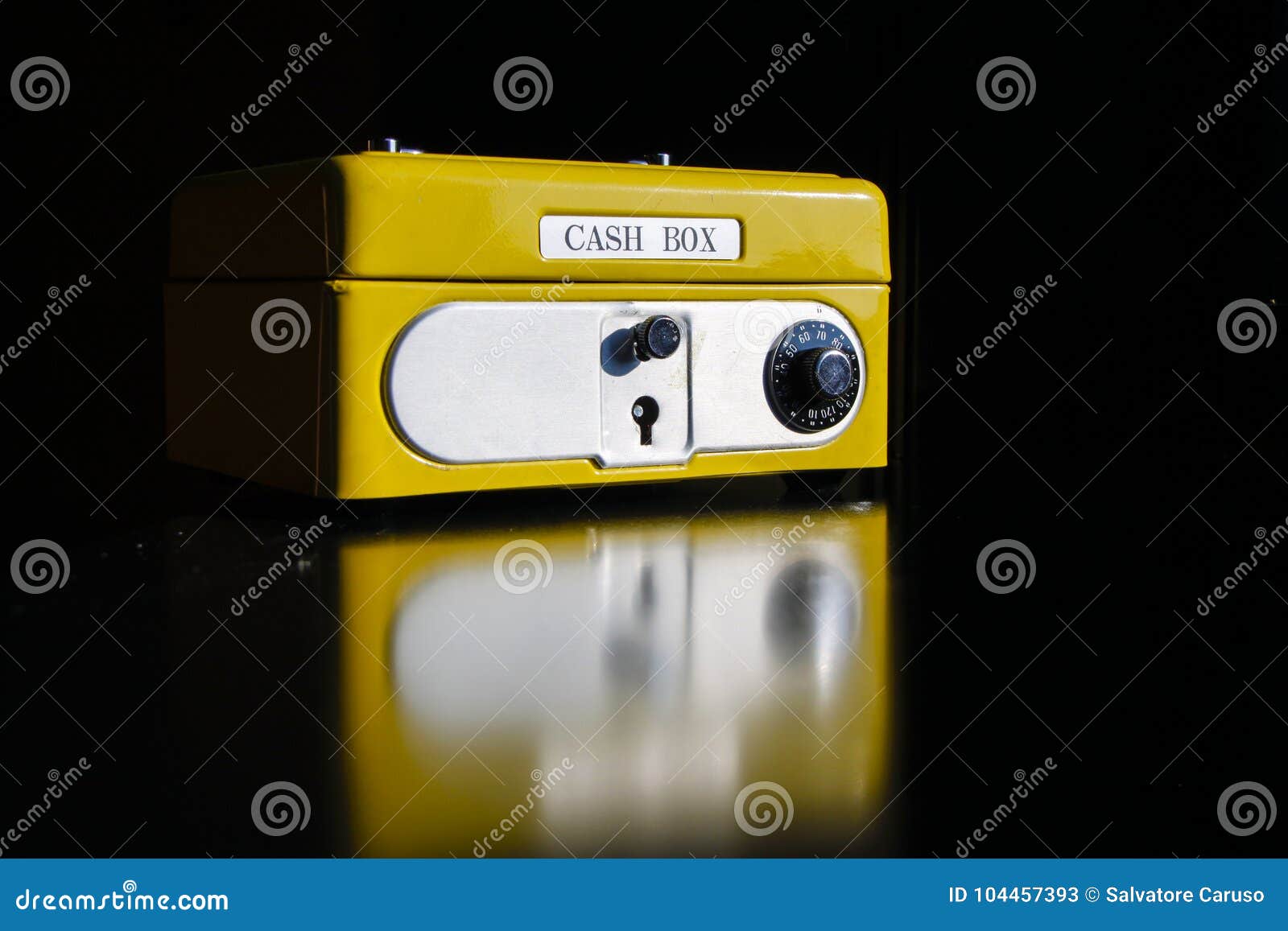 Yellow Money Box with Numeric Combination Stock Image - Image of ...