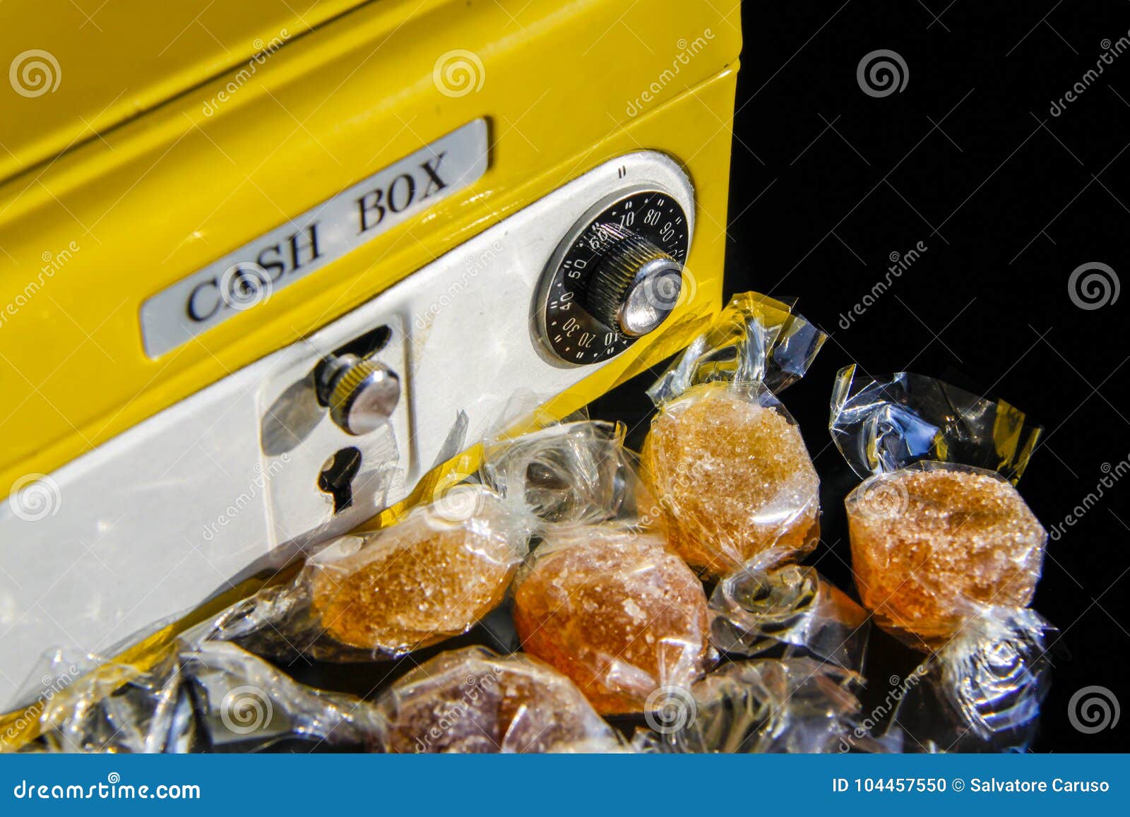 Yellow Money Box with Numeric Combination Stock Photo - Image of ...