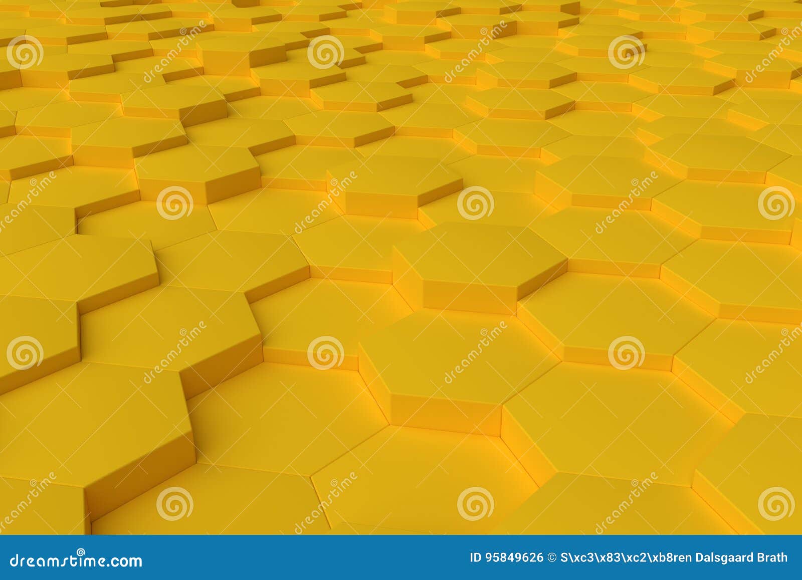 Yellow Monochrome Hexagon Tiles Abstract Background Stock Illustration ...
