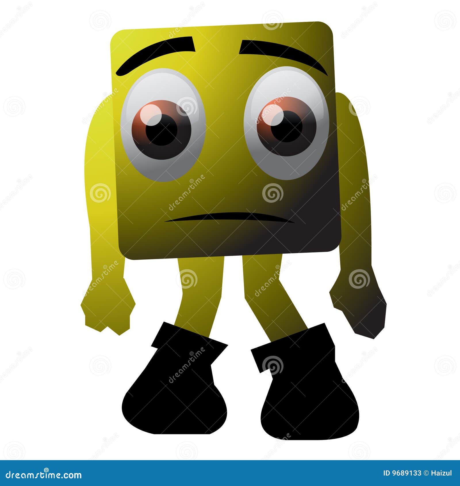 Yellow monster stock vector. Illustration of yellow, mascot - 9689133