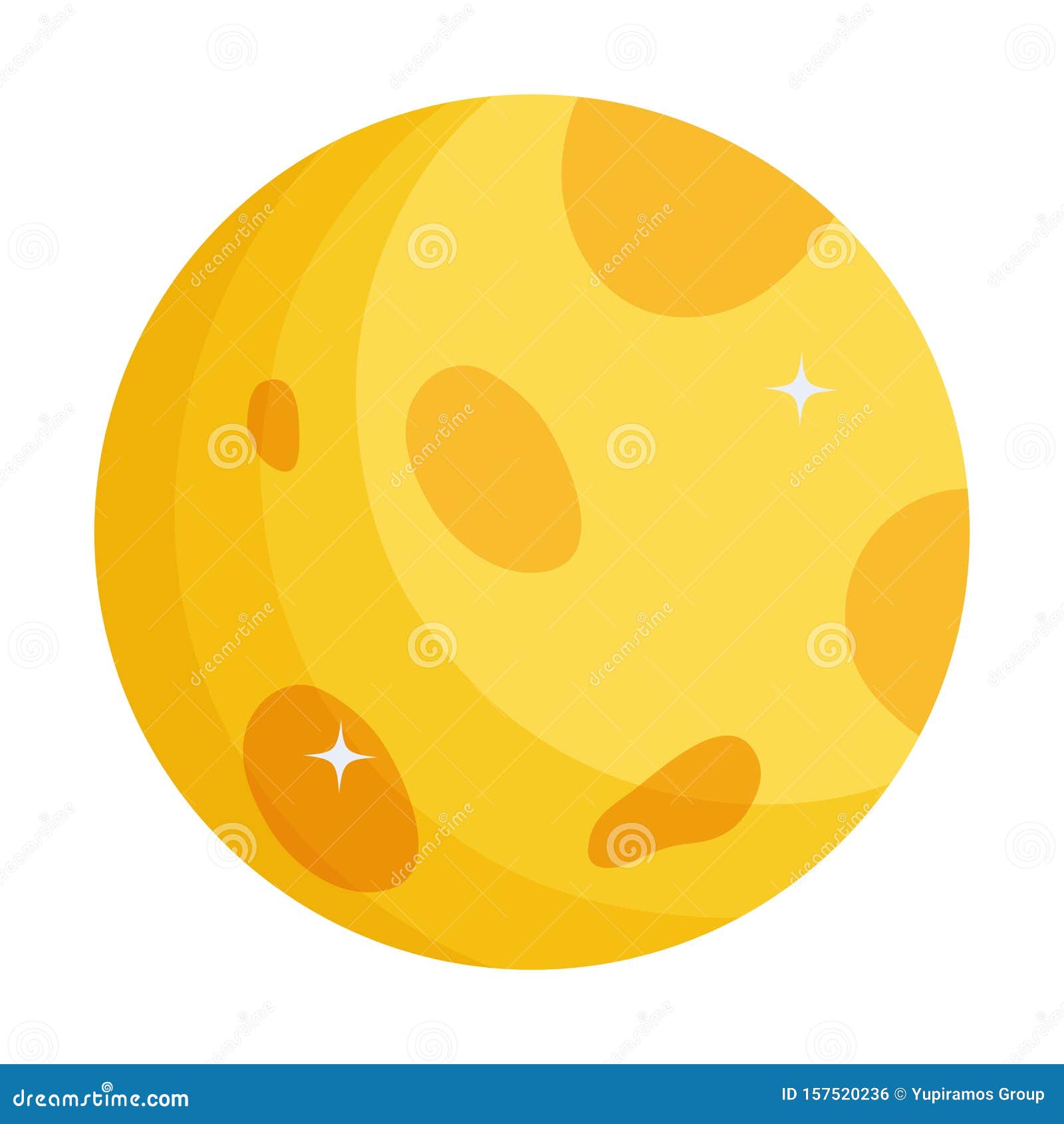 Yellow Moon Vector Design Vector Illustration Stock Vector ...