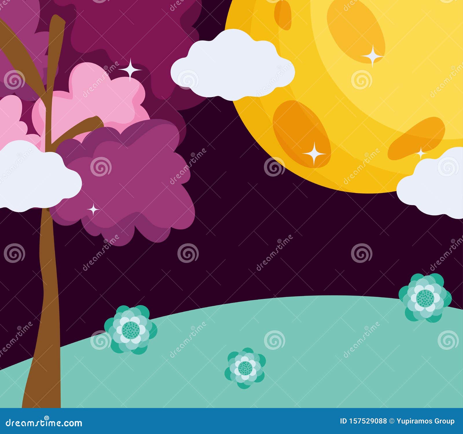 Yellow Moon Vector Design Vector Illustration Stock Vector ...
