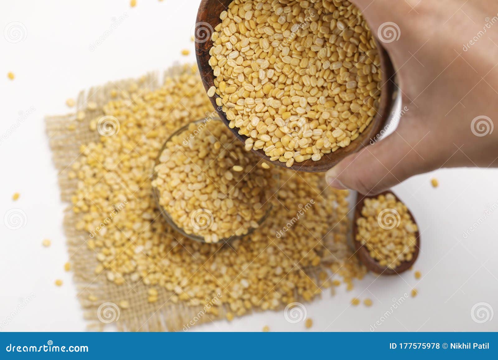 Yellow Moong Dal, Skinned And Split Mung Bean Stock Image ...