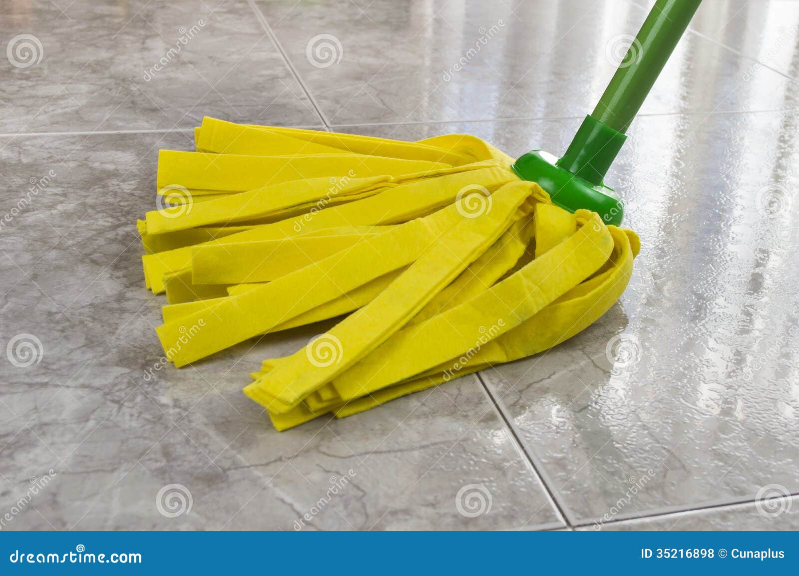 Yellow mop cleaning stock photo. Image of closeup, lifestyle - 35216898