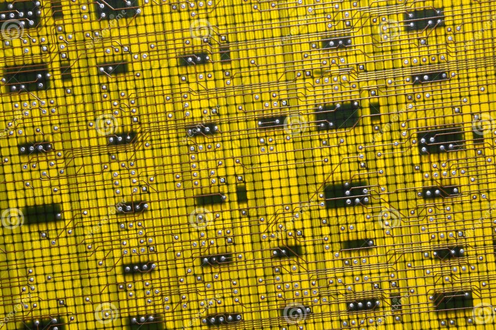 Yellow motherboard stock photo. Image of electric, graphic - 21802180