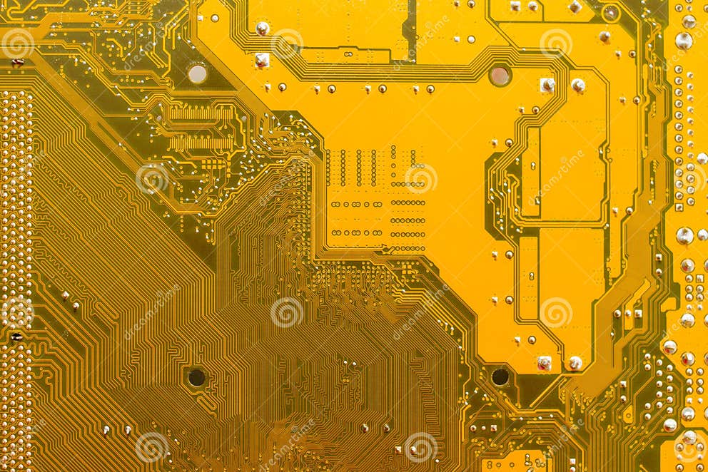 Yellow Motherboard Backside Stock Image - Image of micro, circuit: 82603891