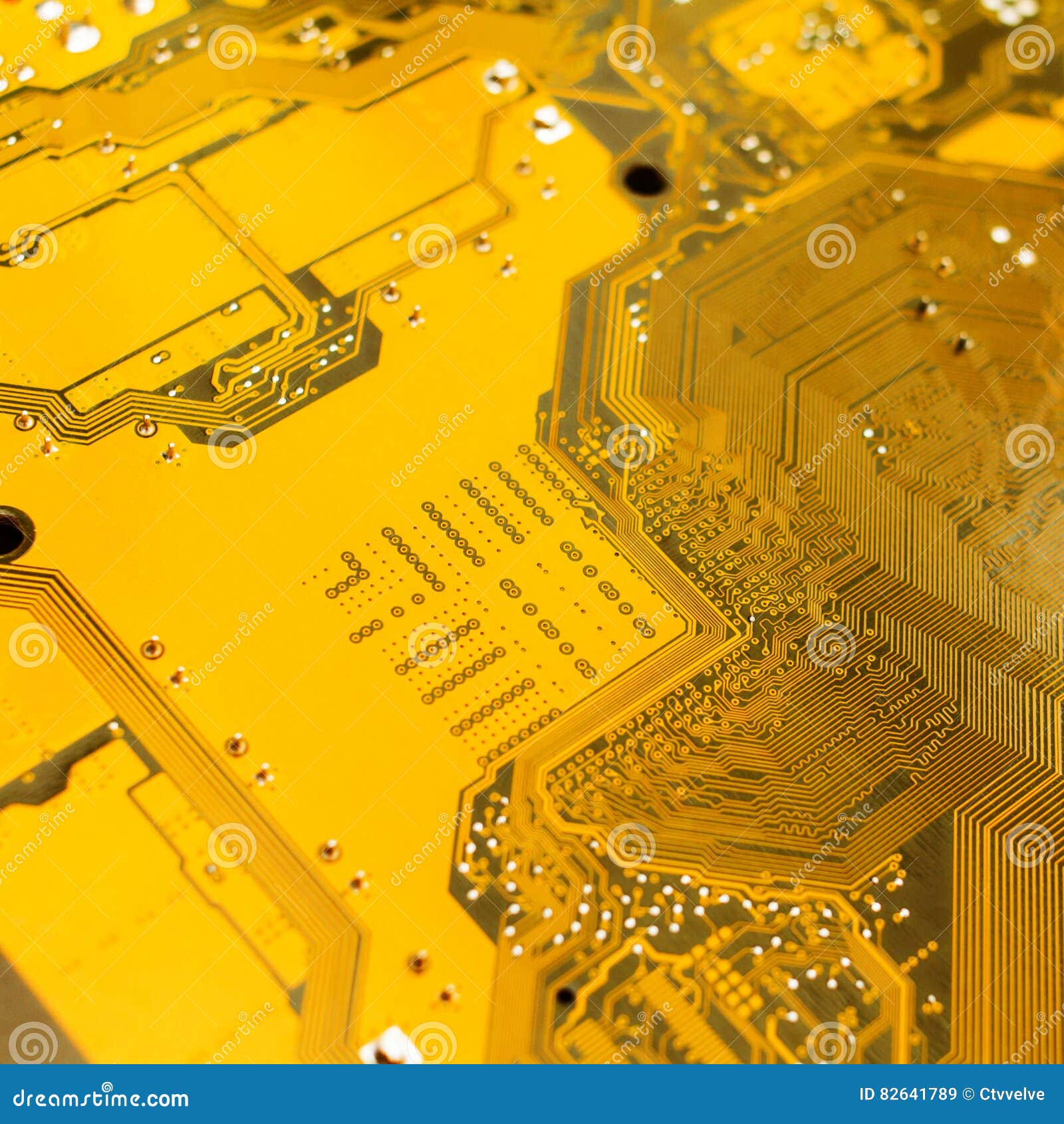 Yellow Motherboard Backside Stock Image - Image of close, motherboard ...