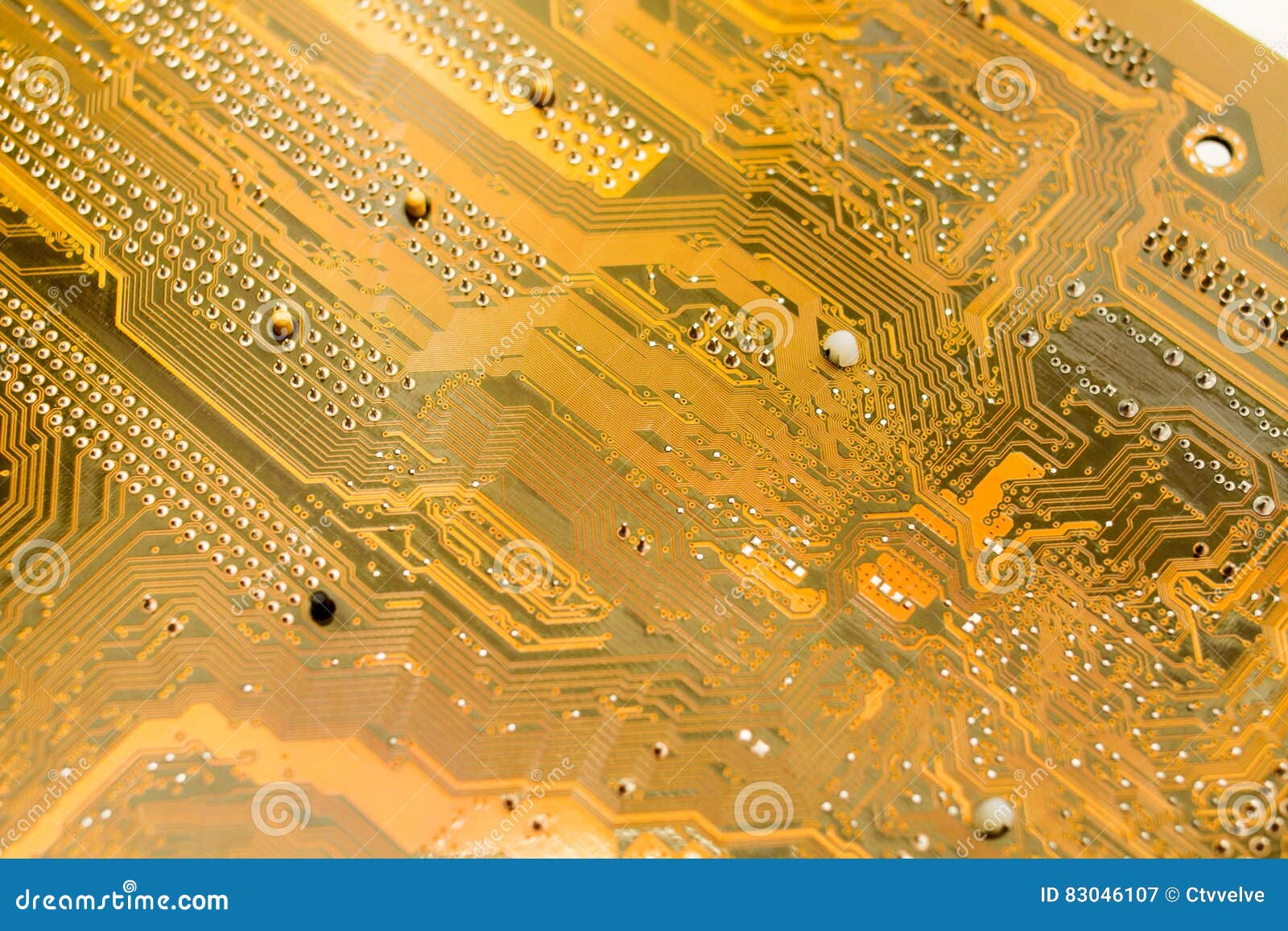 Yellow Motherboard Backside Stock Image - Image of processor, area ...