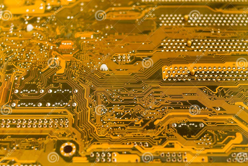 Yellow Motherboard Backside Stock Image - Image of brown, tech: 83046109