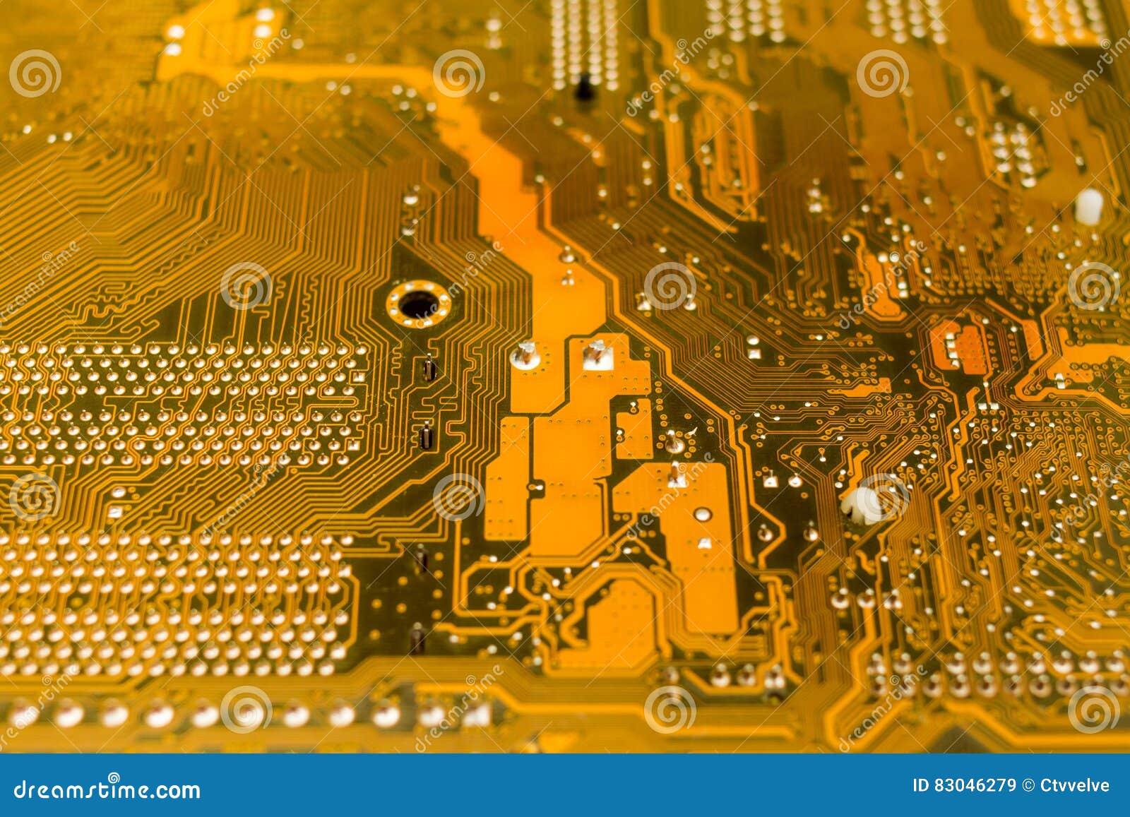 Yellow Motherboard Backside Stock Image - Image of micro, close: 83046279