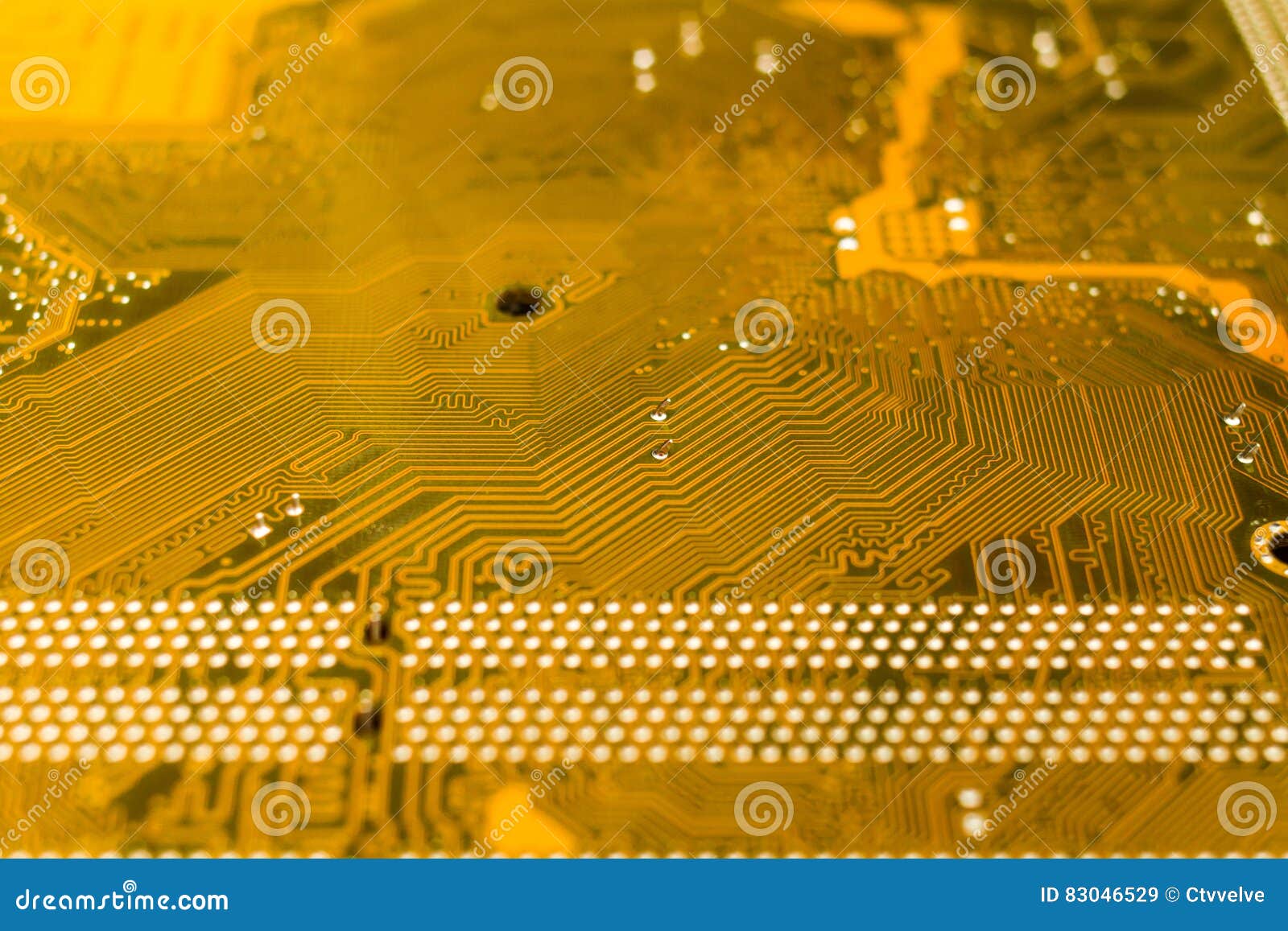 Yellow Motherboard Backside Stock Image - Image of commercial, mother ...