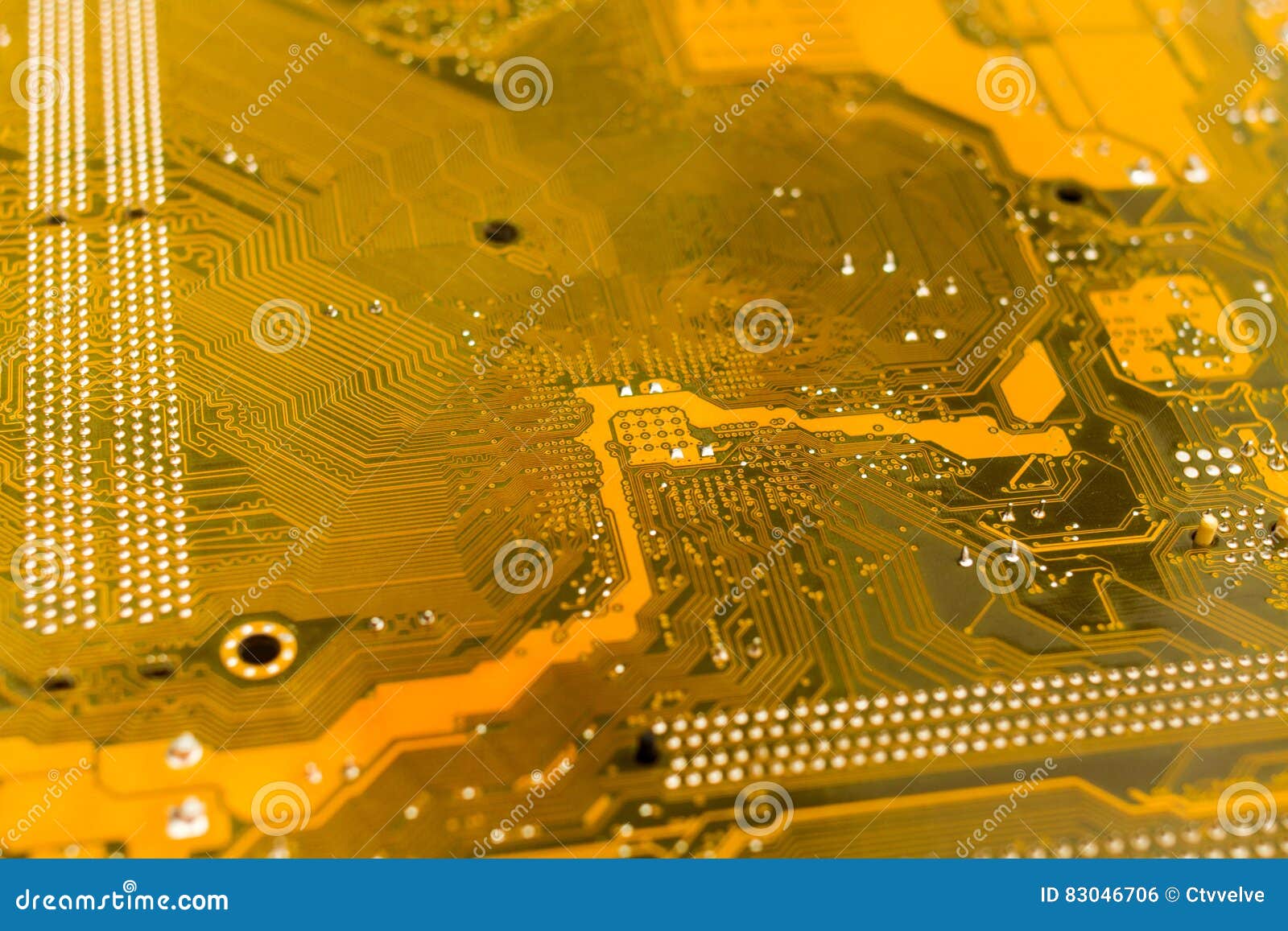 Yellow Motherboard Backside Stock Photo - Image of business ...
