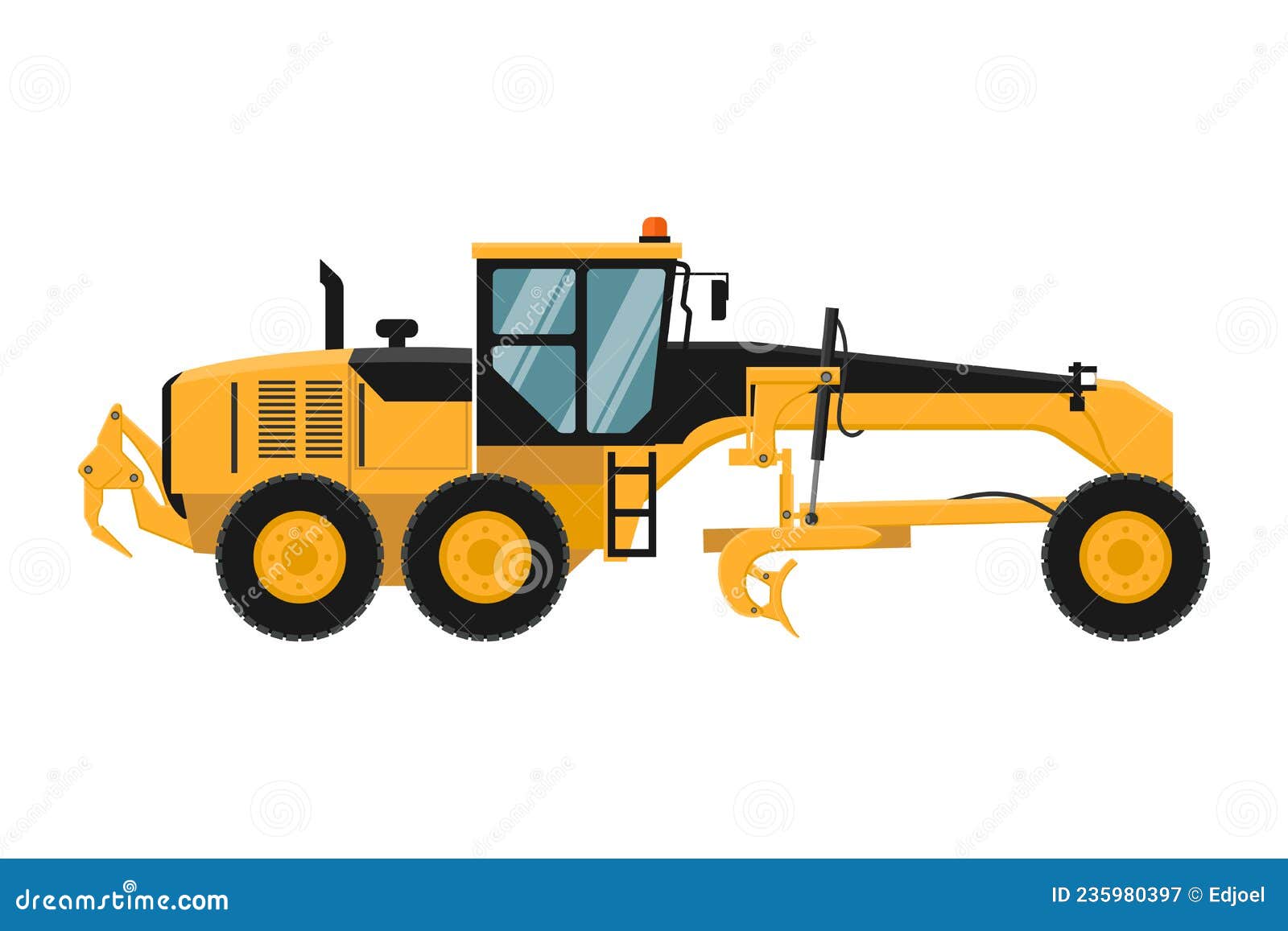 Grader Construction Equipment Cartoon Vector | CartoonDealer.com #110309775