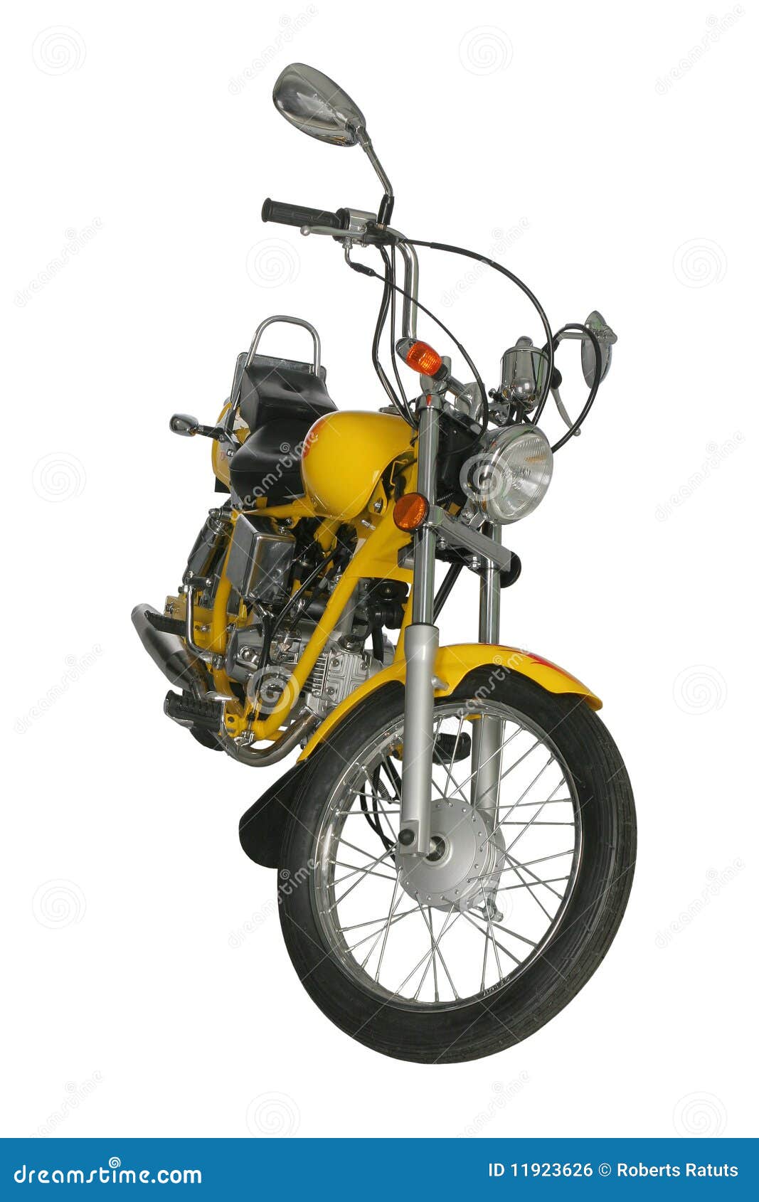 Yellow motorbike stock photo. Image of single, headlight - 11923626
