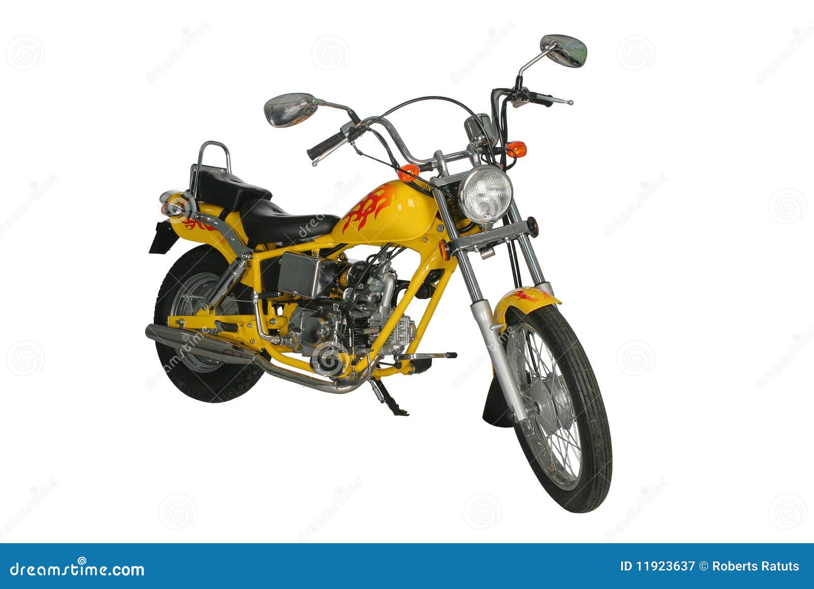 Yellow motorbike stock image. Image of studio, chrome - 11923637