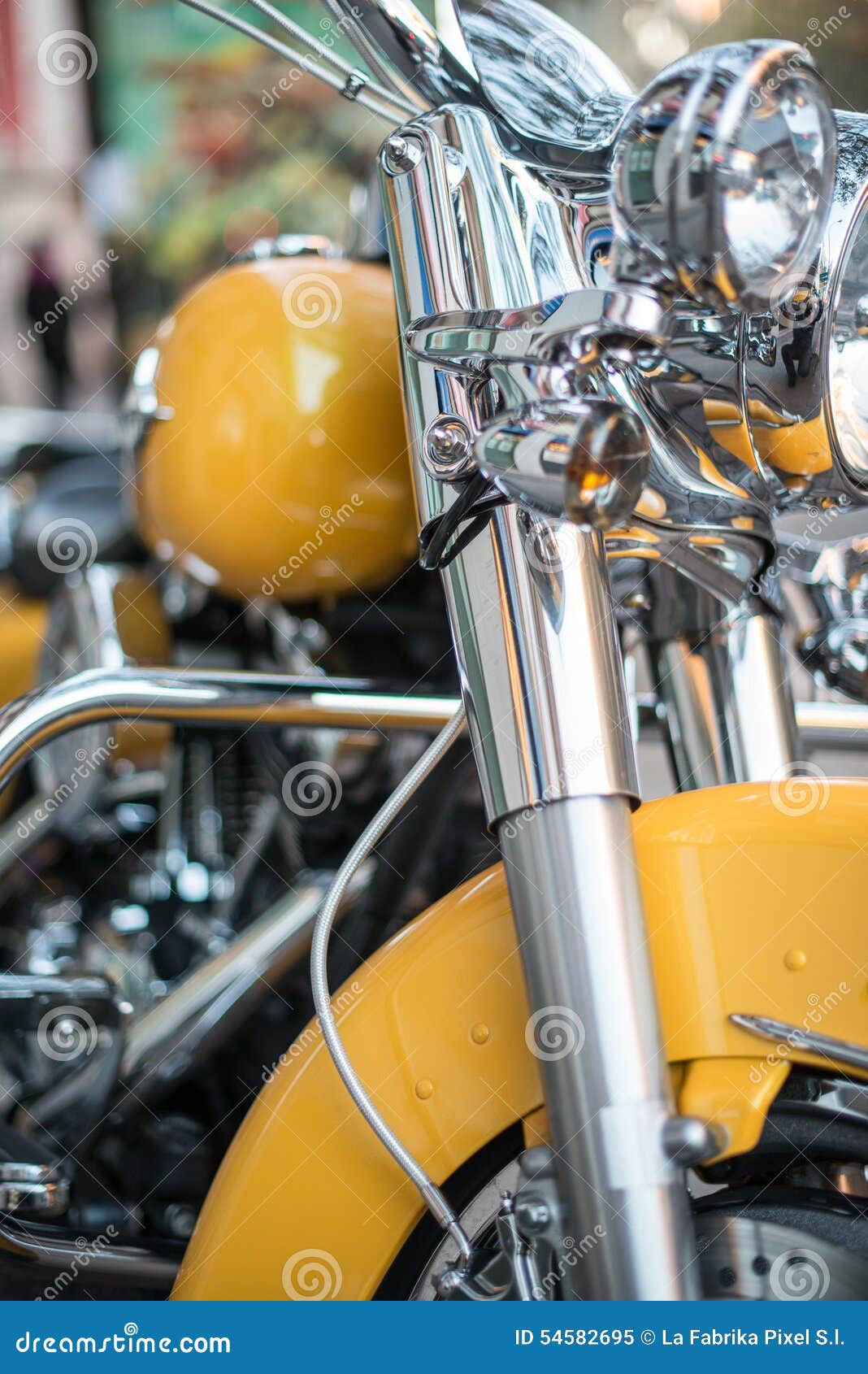 Yellow motorbike stock image. Image of metallic, classic - 54582695