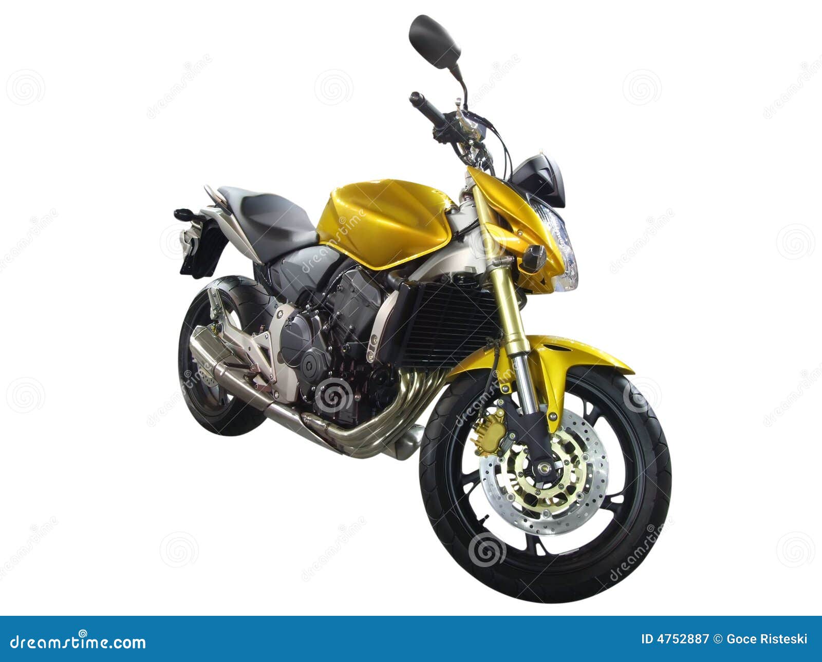Yellow motorcycle stock image. Image of engine, styling - 4752887