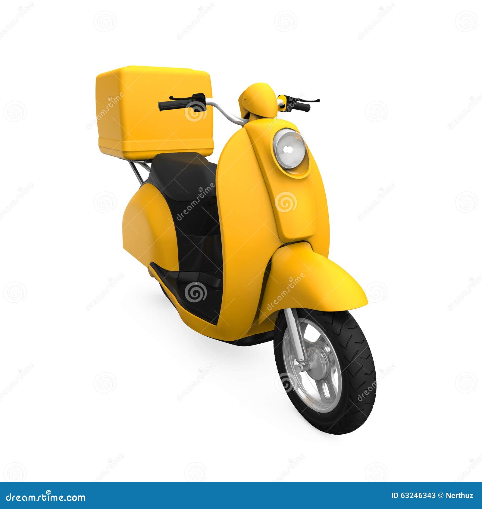 Motorcycle Delivery Service, Man Courier Riding Scooter With Box Parcel ...