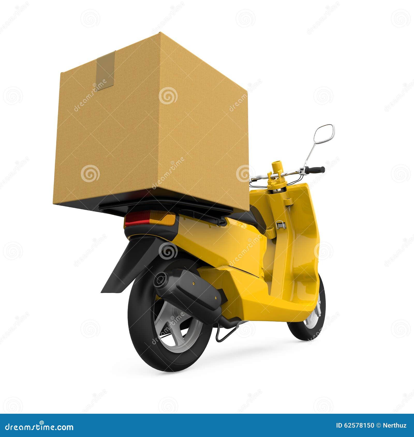 Yellow Motorcycle Delivery Box Stock Illustration - Illustration of ...