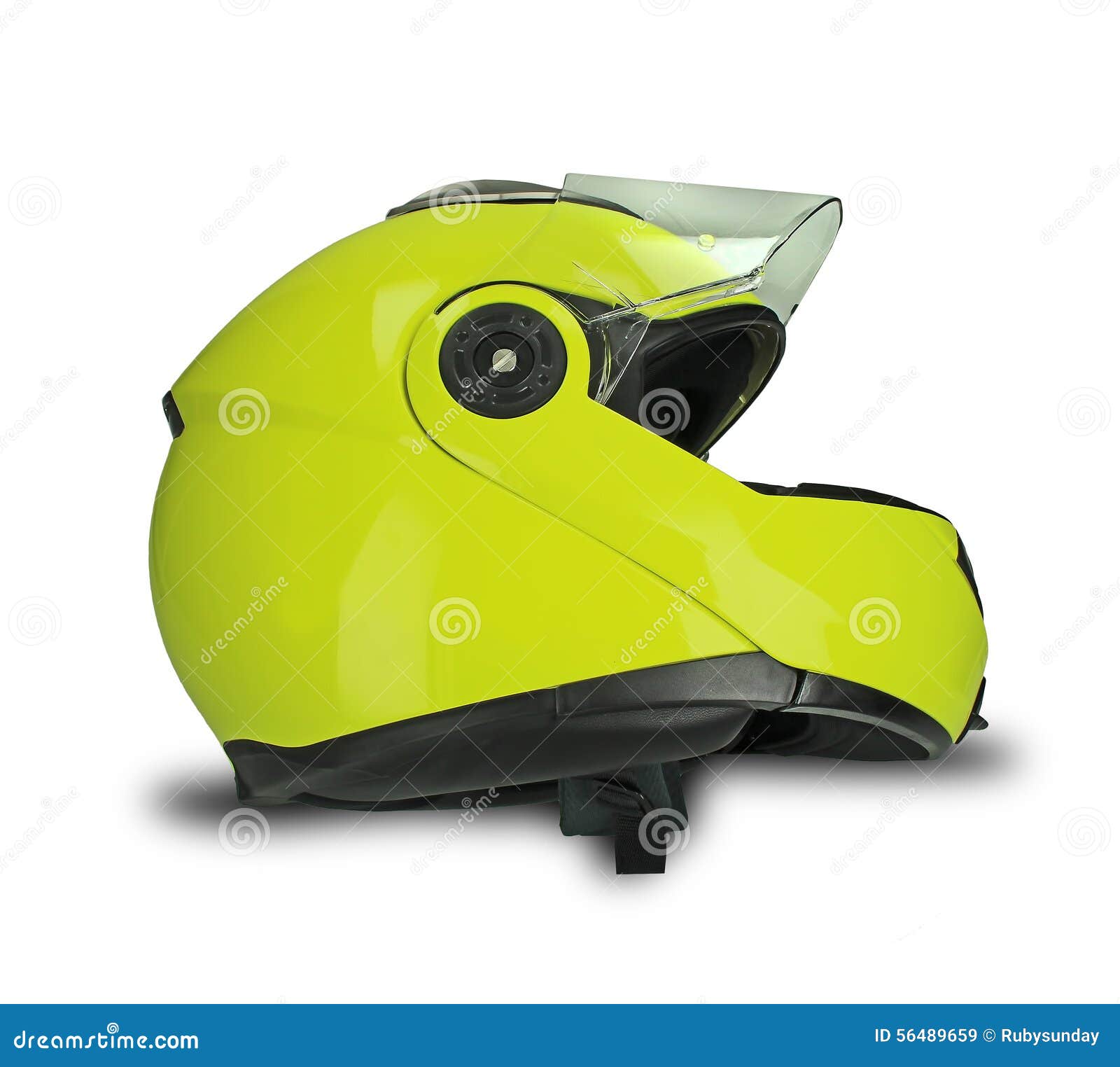 Yellow motorcycle helmet stock image. Image of isolated - 56489659