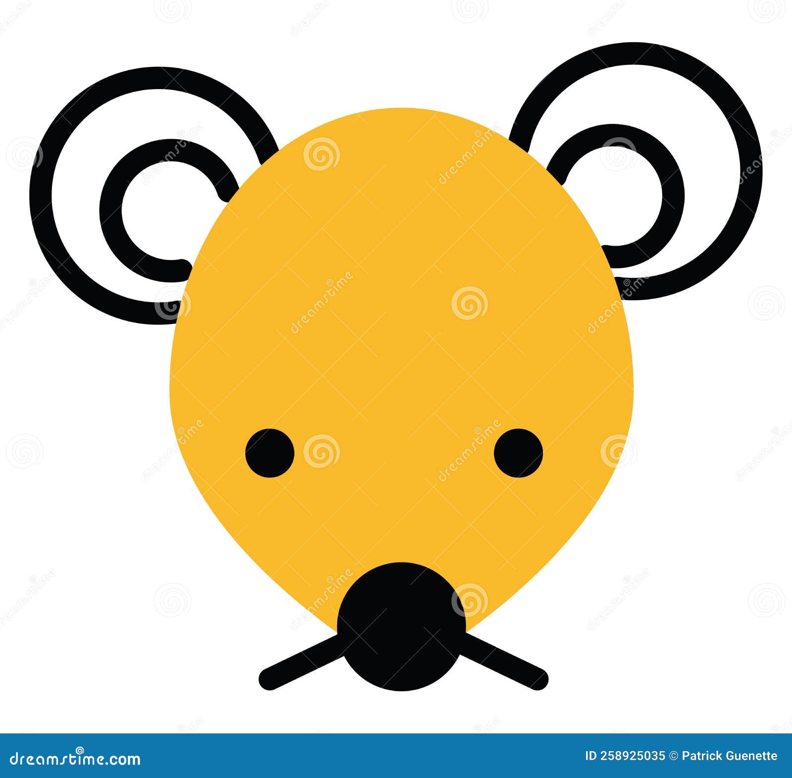 Yellow mouse, icon stock vector. Illustration of retro - 258925035