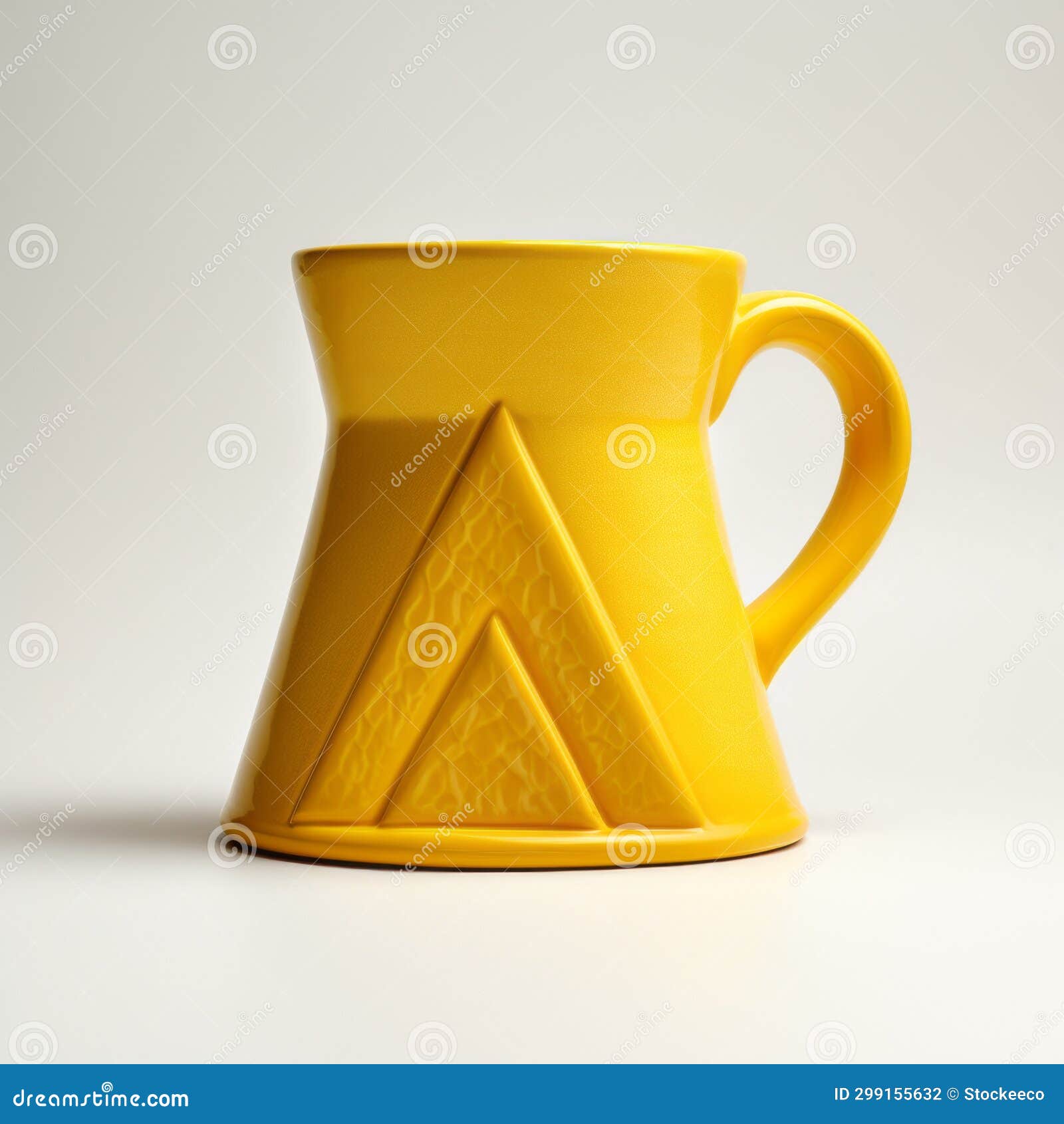 Yellow Mug with Triangle Design - Unique Hard Surface Modeling Style ...