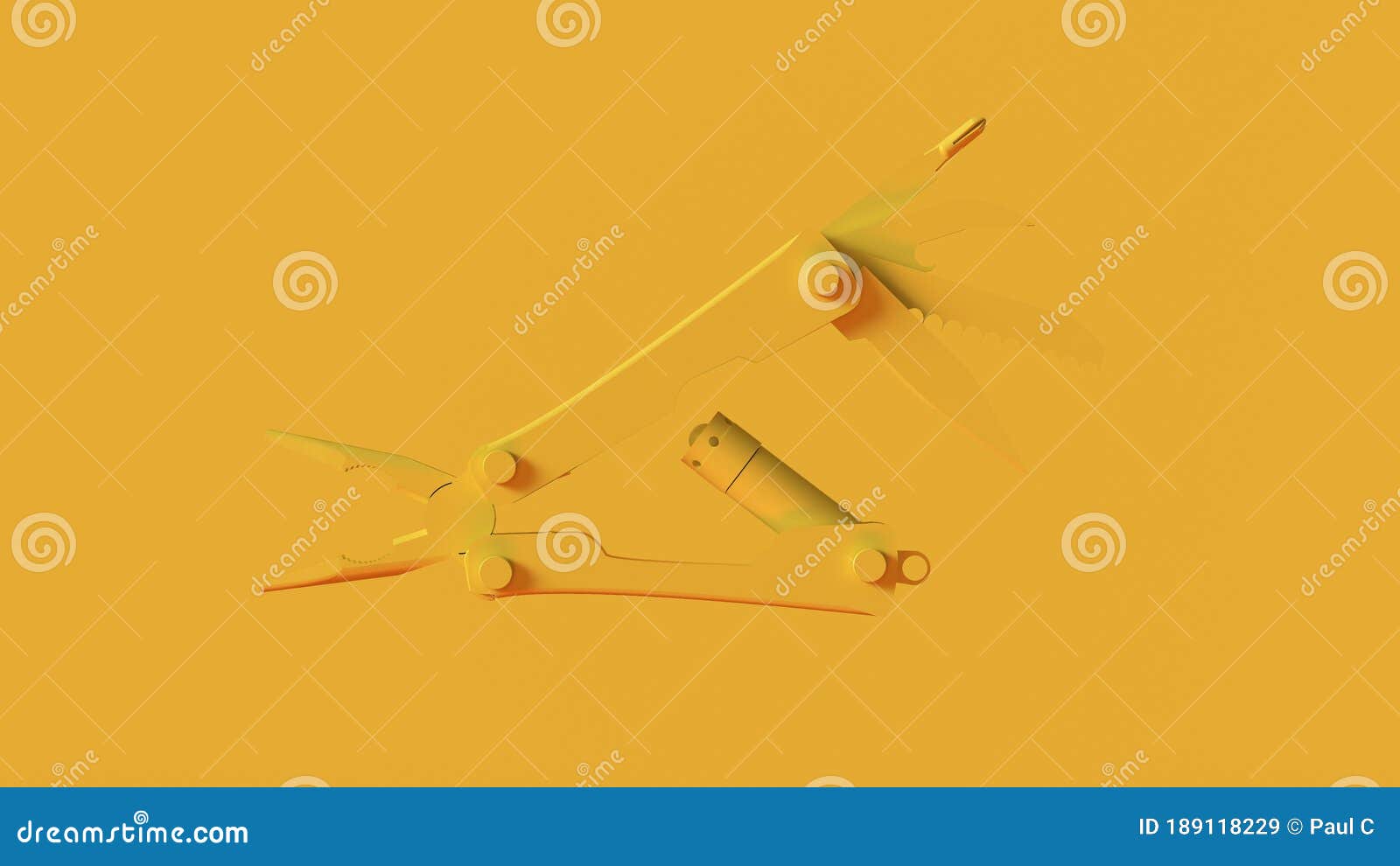 Yellow Multi tool stock illustration. Illustration of isolated - 189118229