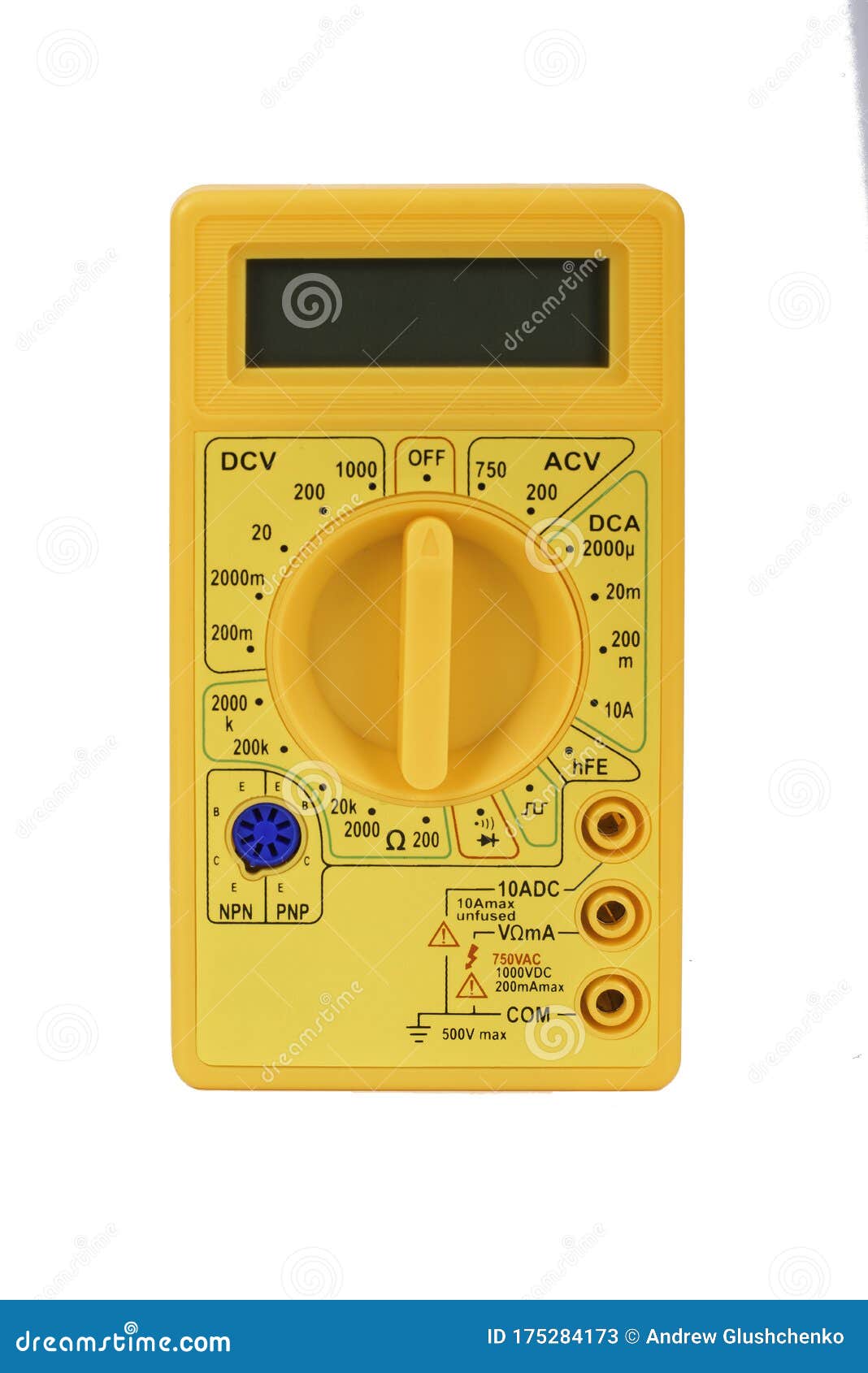 Yellow Multimeter, White Background, Isolated Stock Image - Image of ...