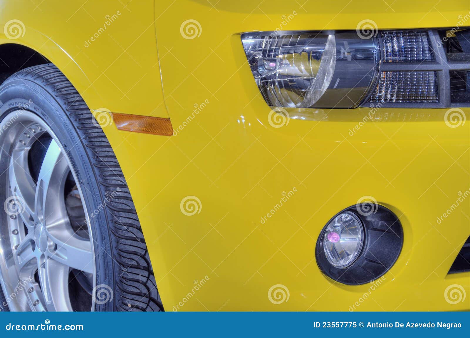 Yellow Muscle Car stock image. Image of attention, attractive - 23557775